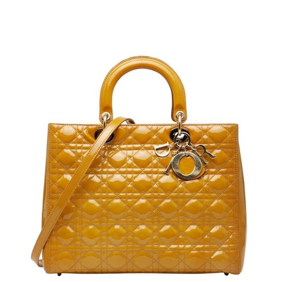 Dior | Bags | Christian Dior Yellow Leather Shoulder Bag | Poshmark